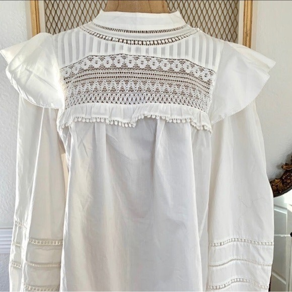 J. Crew | Tops | Jcrew Crocheted Lace Ruffle Top White Small | Poshmark